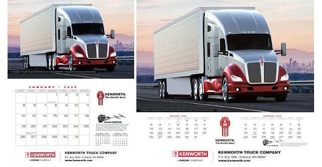 2020 Kenworth calendar now on sale in wall, appointment sizes | FleetOwner